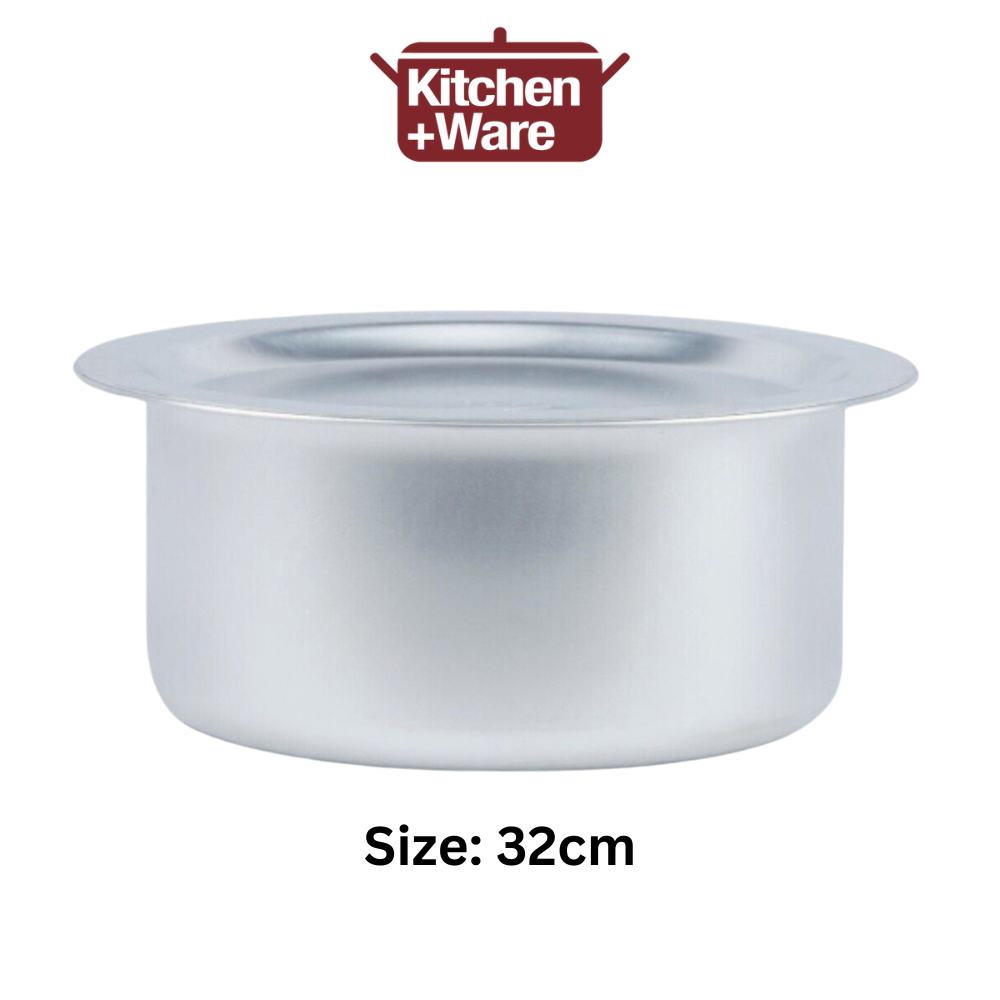 Pure Aluminium Thick Indian Pot with Lid [30cm ~ 38cm] / Aluminium Pot ...