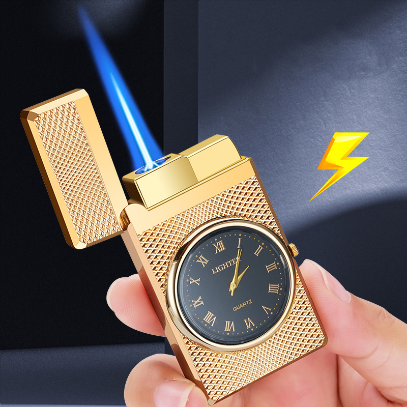 Creative Loud Watch Lighter Metal Straight Blue Flame Windproof Lighter ...
