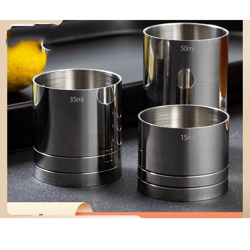 Deouny 25/35/50ml Stainless Steel Jigger Measure Cup Thimble Cylinder ...