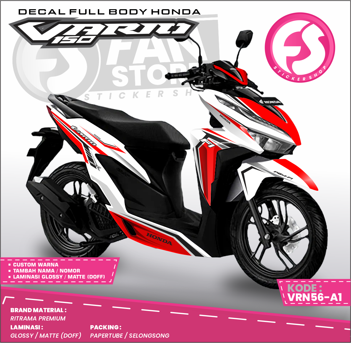 Sticker Decal Honda Vario Facelift 2020 - Decal Vario 150-125 New ...