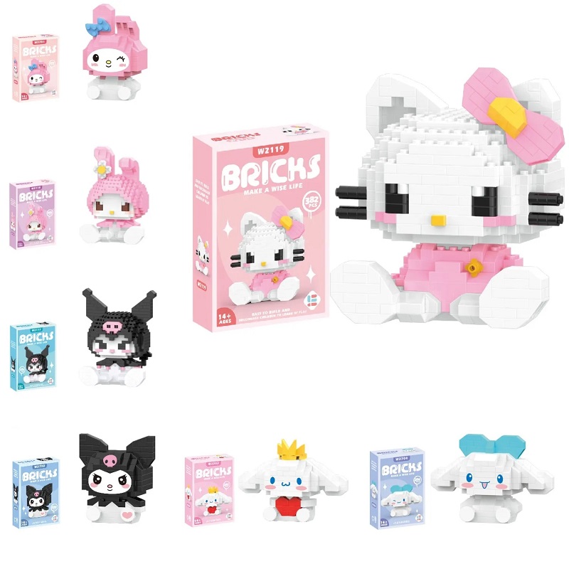 Building Block Sanrio Anime Figure Kuromi Assembled Toys Decorative ...