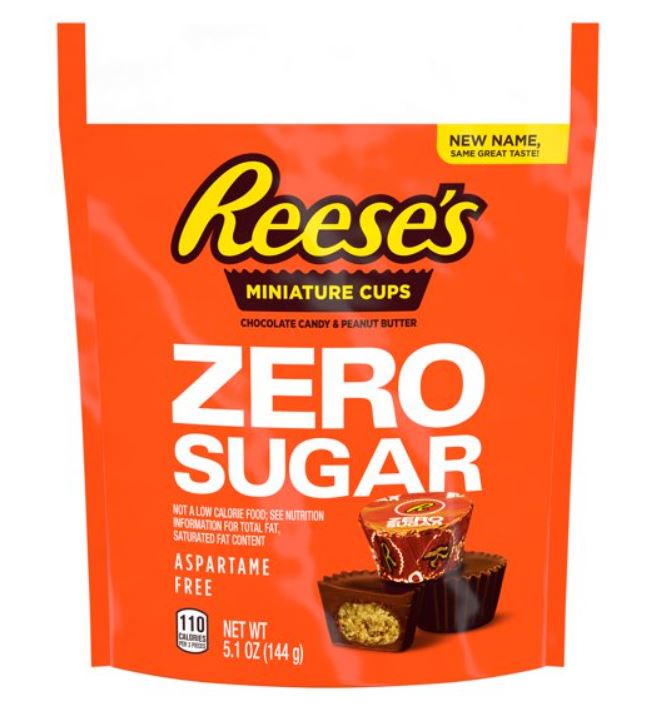 REESE'S, Zero Sugar/Dark Miniatures Milk Chocolate Peanut Butter Cups Sugar Free Candy ...