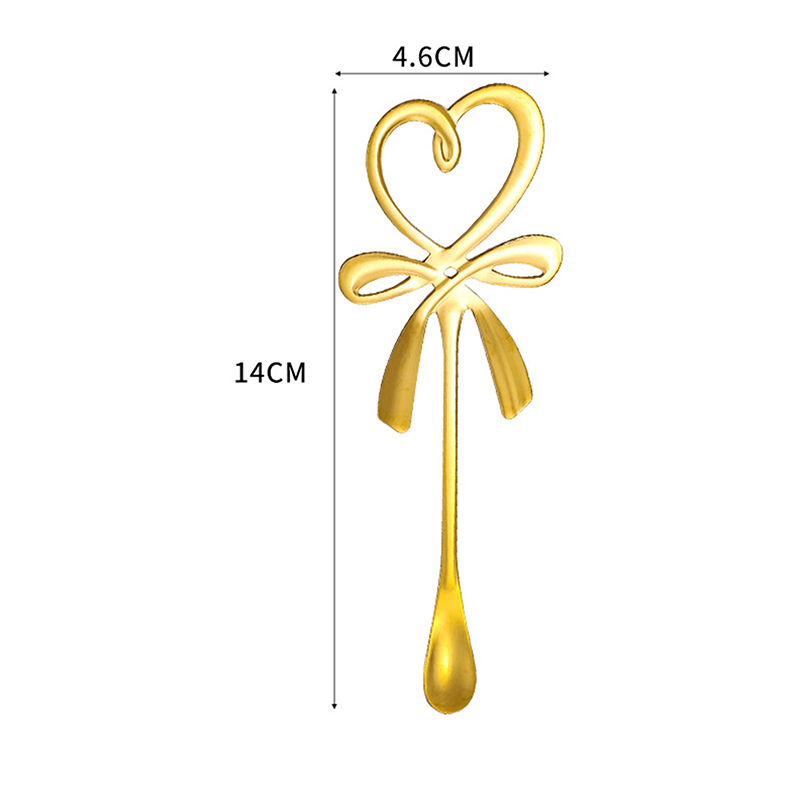 Kitchen accessories 3D Bow Knot Heart Shaped Mini Coffee Spoon Tea ...