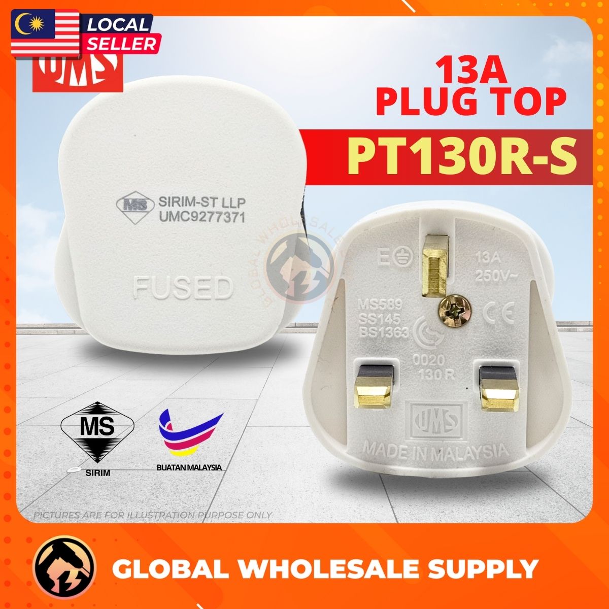 SIRIM UMS 13A 15A 3 Pin Plug Top Kepala Plug Extention Plug Welding ...