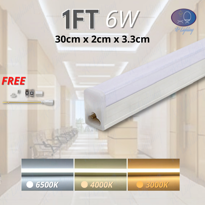 [3 Years Warranty] LED T5 TUBE LIGHTING 3 Colour 1ft/ 2ft/ 3ft/ 4ft Plaster Ceiling Light Siling ...
