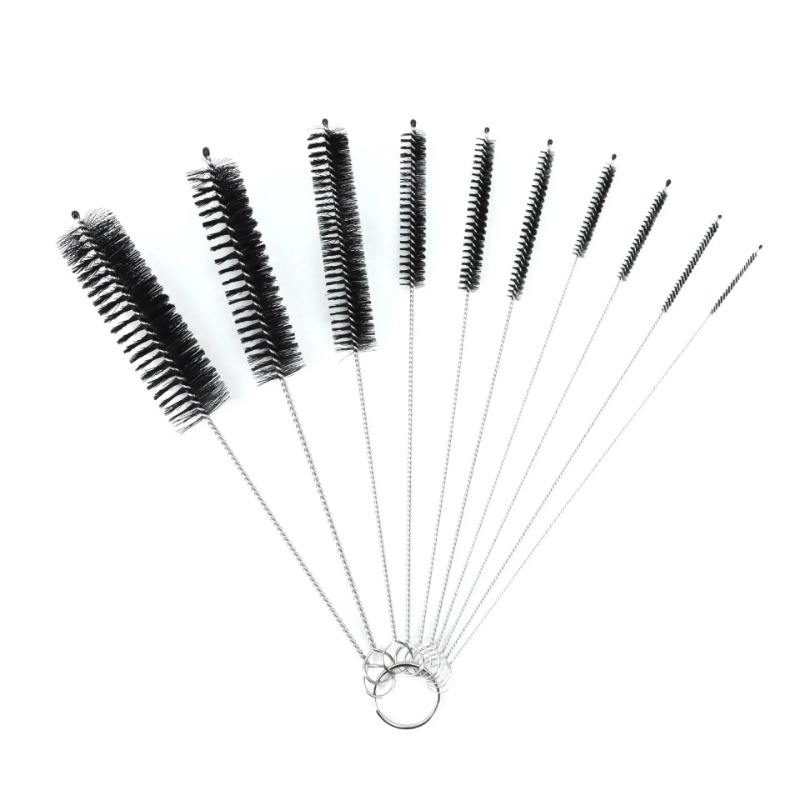 10Pcs Set Stainless Soft Hair Suction Glass Tank Pipe Brush Household ...
