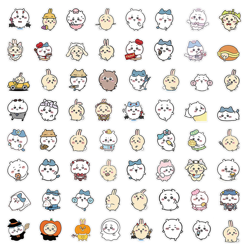 60pcs Cute Chikawa Anime Stickers Waterproof Decals DIY Laptops Water ...