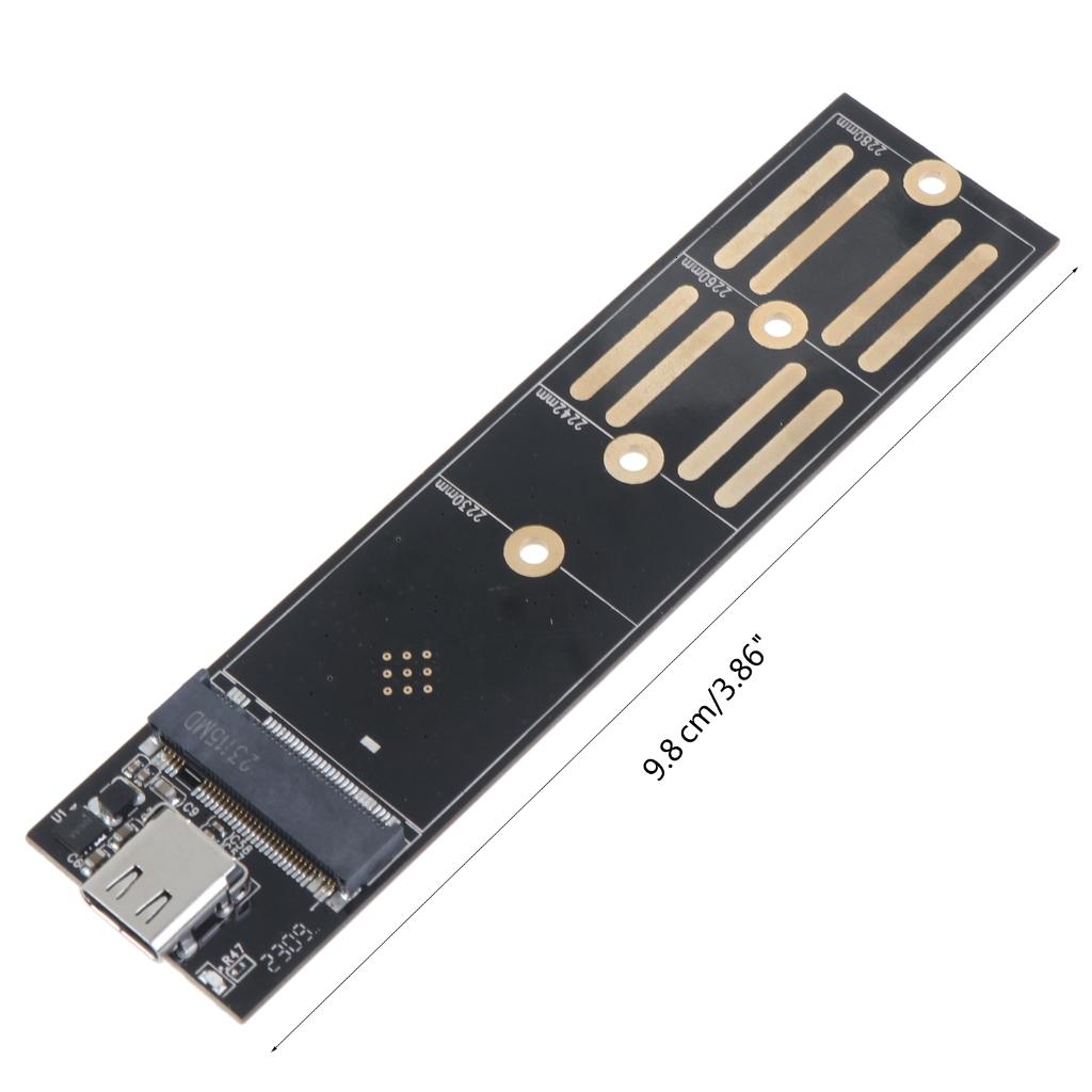 2 in 1 M.2 SATA NVME SSD to USB3.1 Adapter Card Support NVME M-Key BM ...