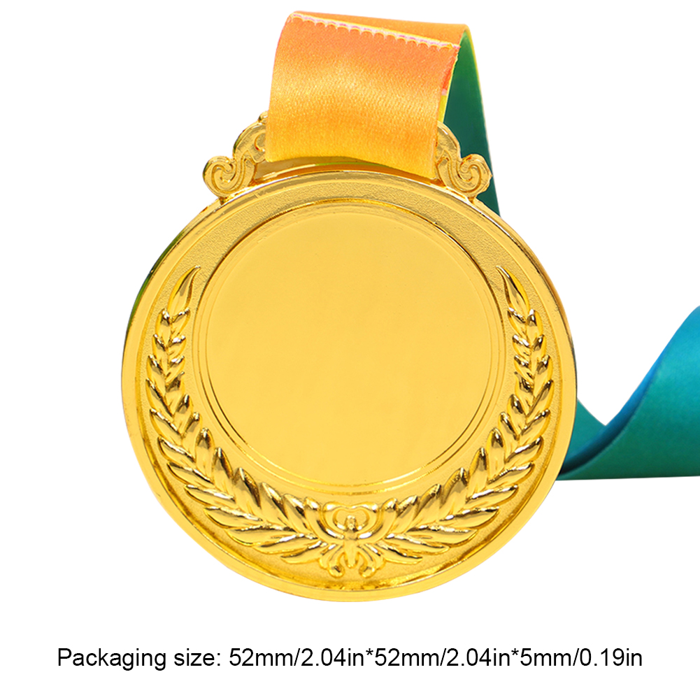 【SmartHorizon】1-10Pcs Award Medals Blank Medal with Color Ribbon Gold ...