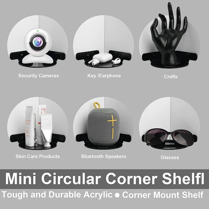 (PUKJ) 2PCS Round Baby Monitor Stand Bedroom Plant Small Wall Shelf ...