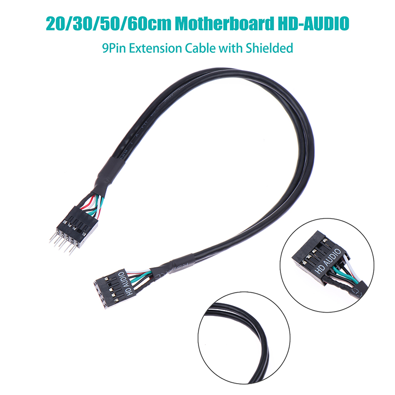 20/30/50/60cm Motherboard HD-AUDIO 9Pin Extension Cable Double-stranded ...