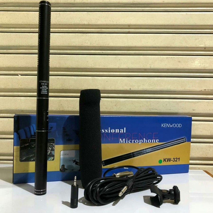 Mic kondensor condenser KENWOOD KW-321 Shotgun telescopic microphone ...