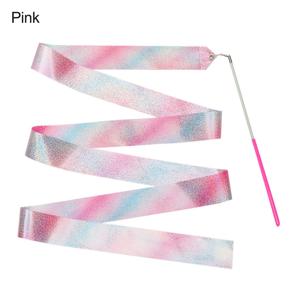 SOUMNS SPORTS Flashing Star Gym Ribbons Rainbow Art Gymnastics Ribbon ...