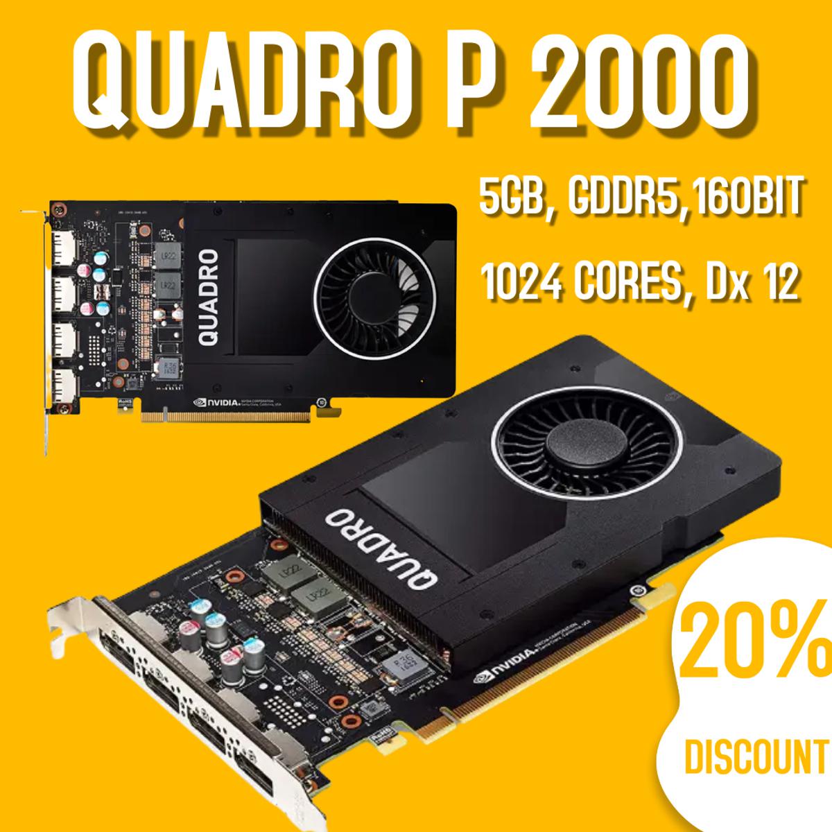 QUADRO P 2000 [ 5GB, GDDR5, 160BIT ] , GOOD FOR GAMING AND GRAPHIC WORK, | Daraz.pk