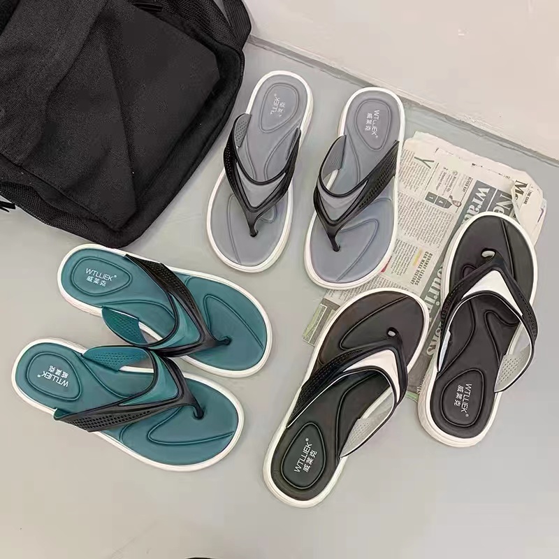 vivi.an รองเท้าแตะผู้ชาย รองเท้าแตะมีหูคีบ พื้นนุ่มใส่สบายเท้า วัสดุ ...