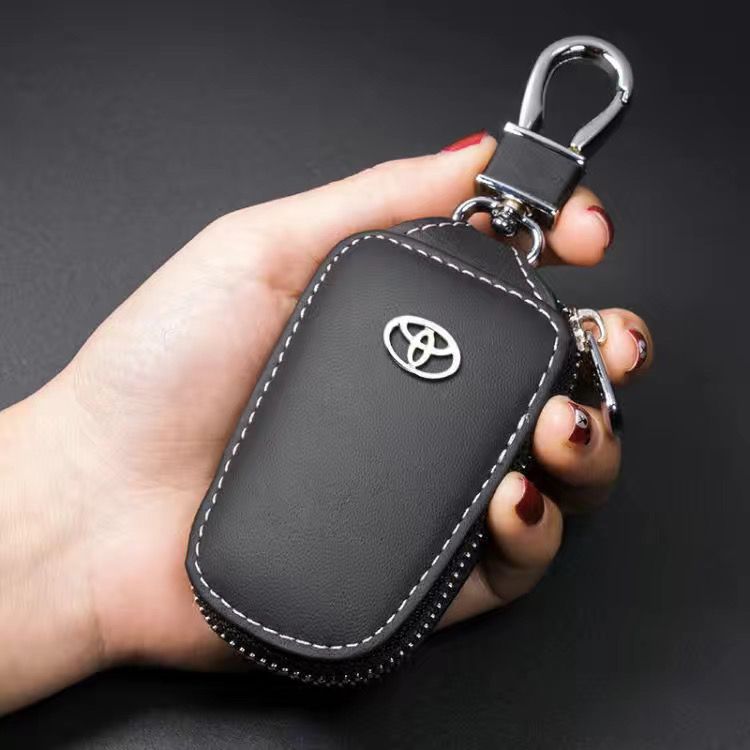Smooth Leather Car Key Holder Wallet Bag Remote Fob Shell Case Cover ...