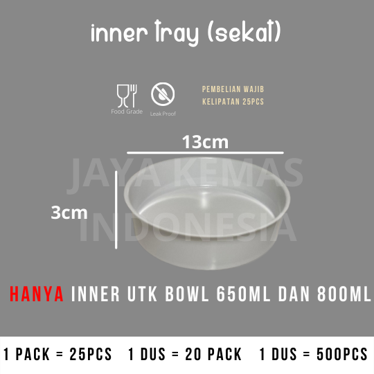 INNER TRAY PAPER BOWL UKURAN 650ML / 800ML | Lazada Indonesia