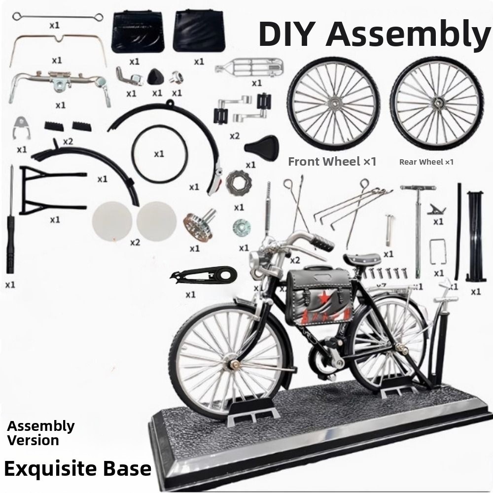 Creative :10 Scale Assembly Bicycle Model Toys Retro Alloy Simulation ...