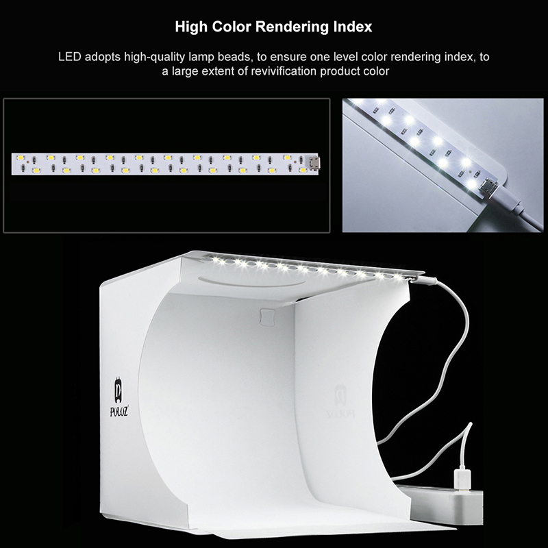 【original】 Mini Folding Photography Studio Soft Box 2LED Lightbox ...
