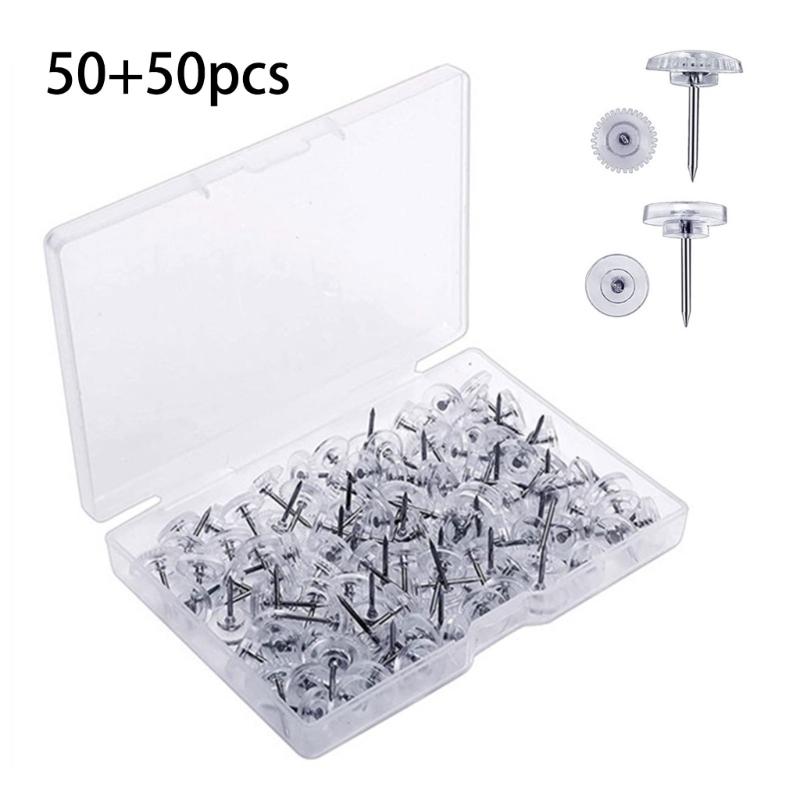 【GlowBound】50/100/150Pcs Flat Head Push Pins Gear-shape Pushpin Map Pin ...