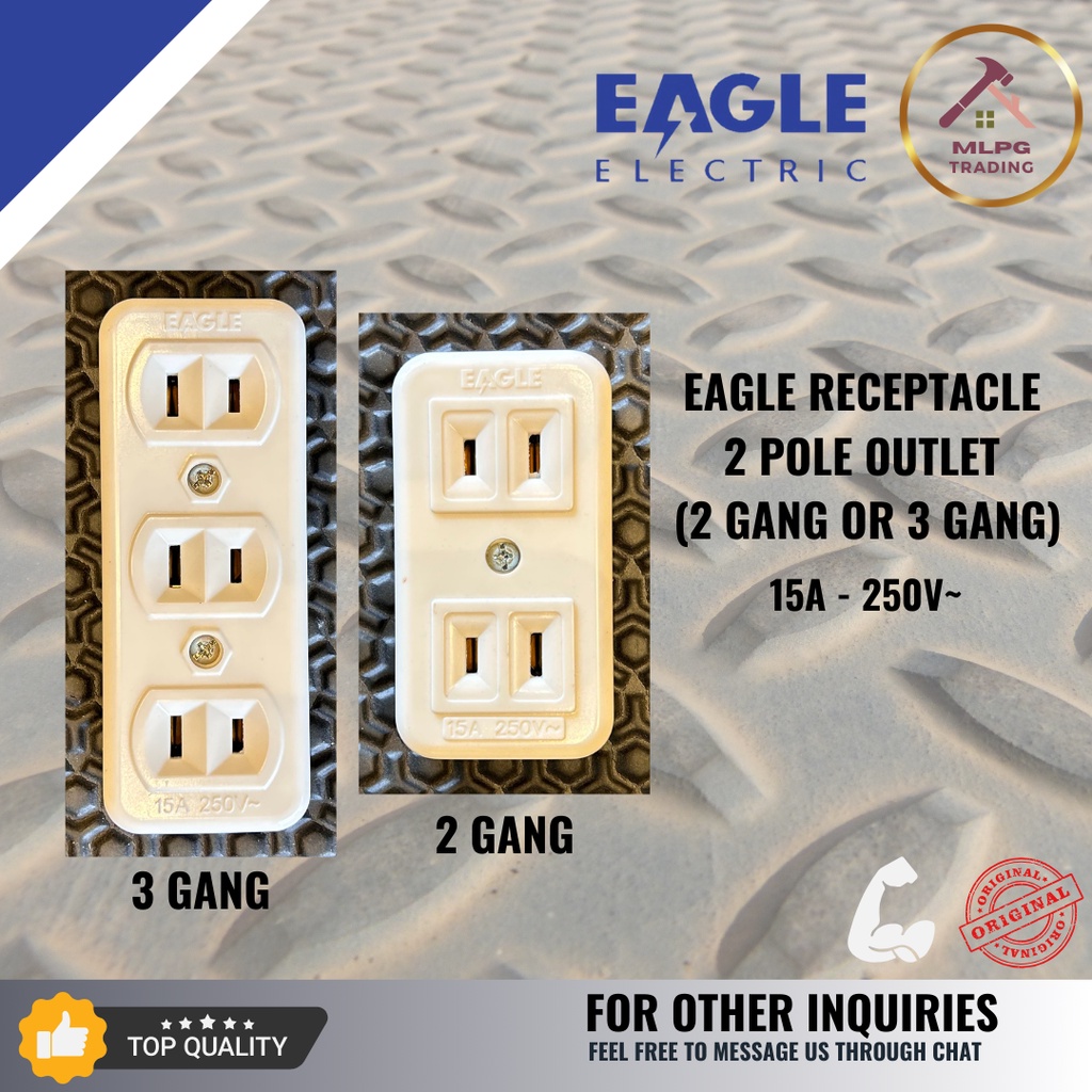 Eagle Electric Surface Type Outlet (2 Gang & 3 Gang ) | 15A - 250V ...