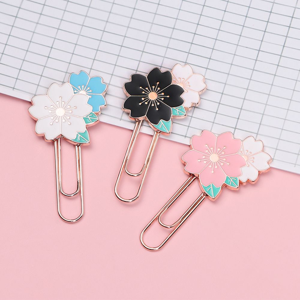 【SkinHorizon】Colorful Sakura Metal Paper Clip Bookmark Creative ...