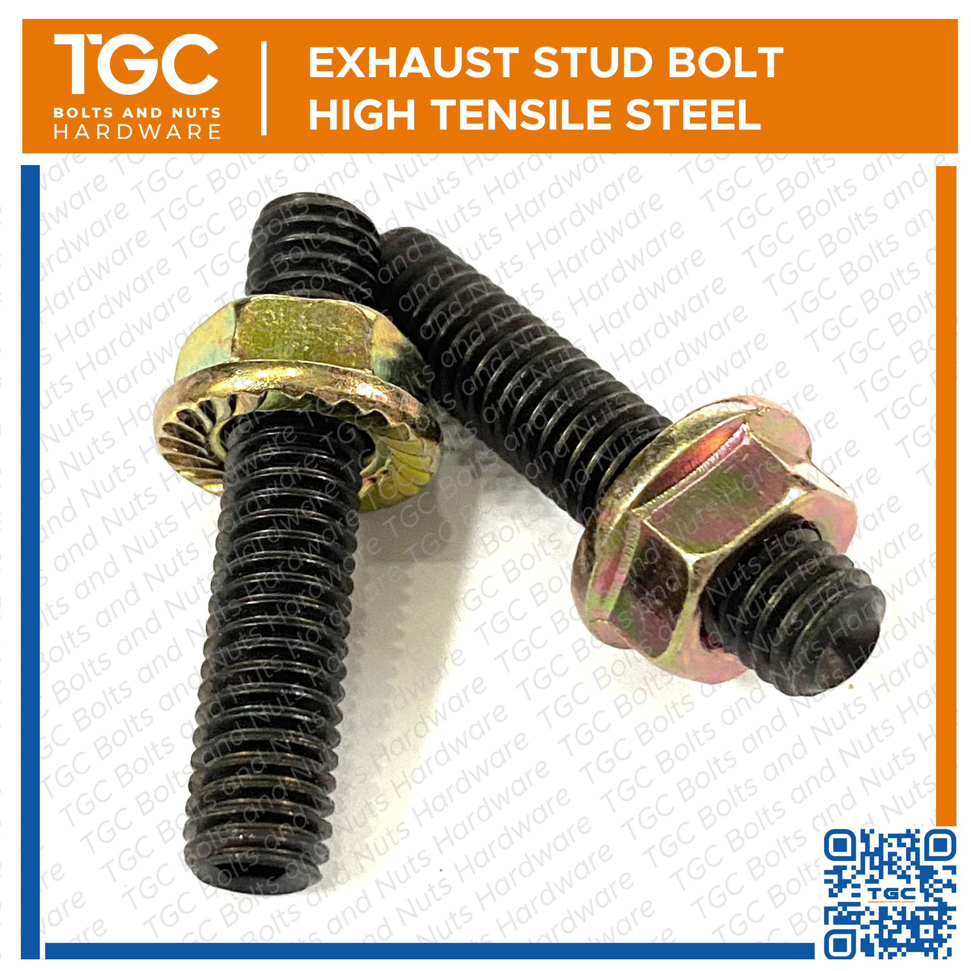 TGC 2SETS Exhaust Stud Bolt High Tensile / Stainless for Motorcycle M8 ...