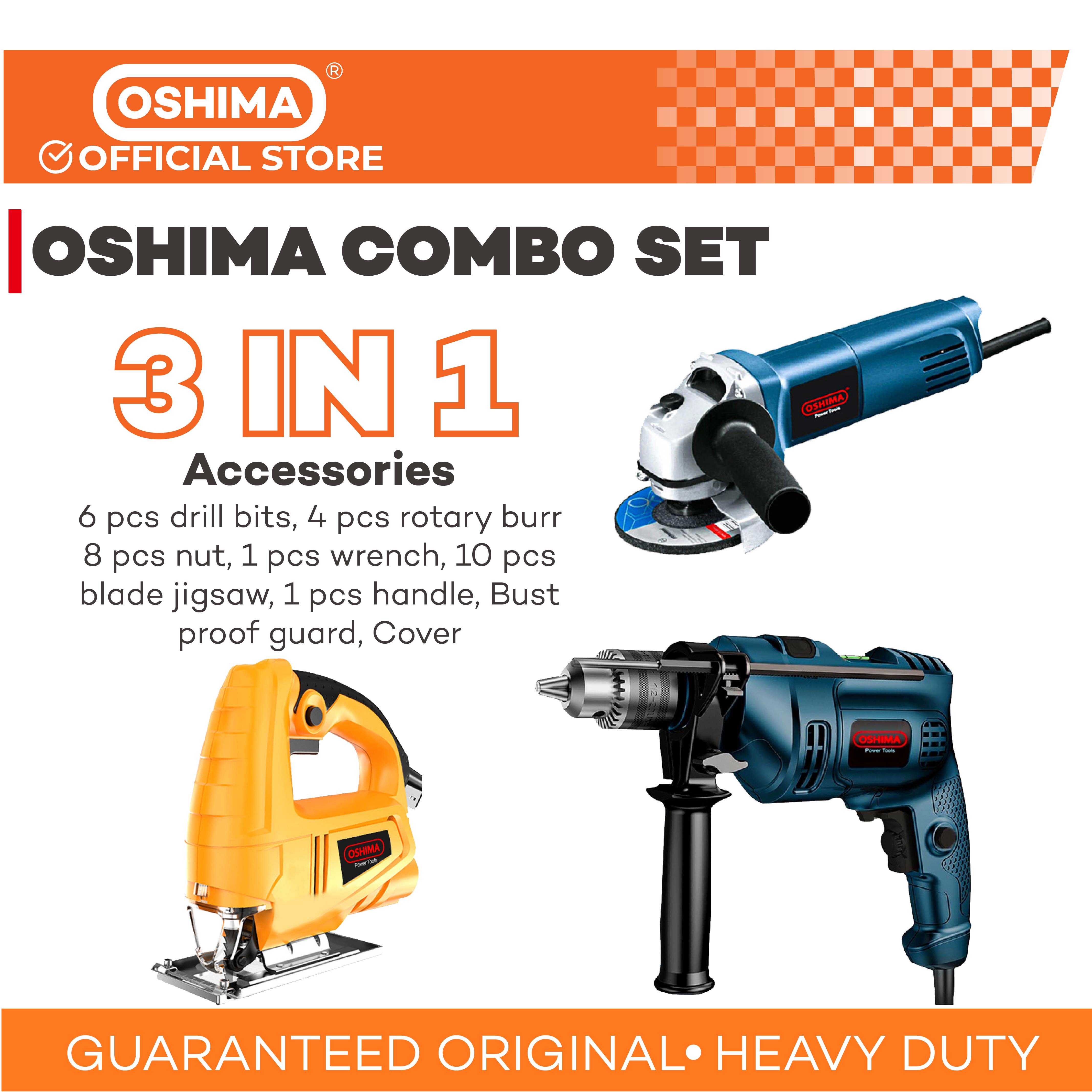 OSHIMA NEW Combo Set 220v DIY High Powered Corded Impact Drill Set ...