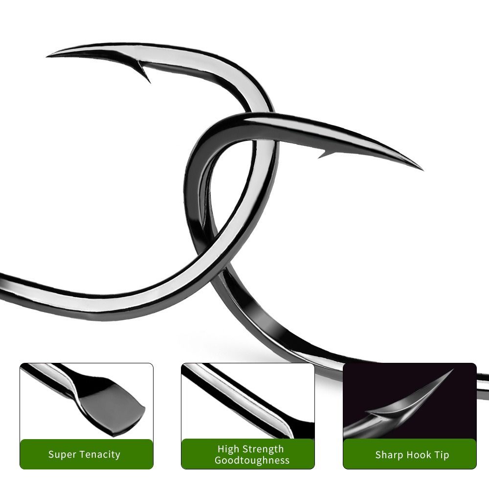 【SmartHorizon】High Carbon Steel Fishing Hook Sharpened With Barb Single Fishhook Durable Anti ...