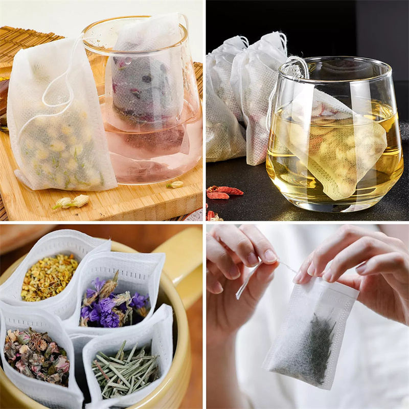 100PCS Non-woven Tea Bags Disposable Teabags With Drawstring Sealing ...
