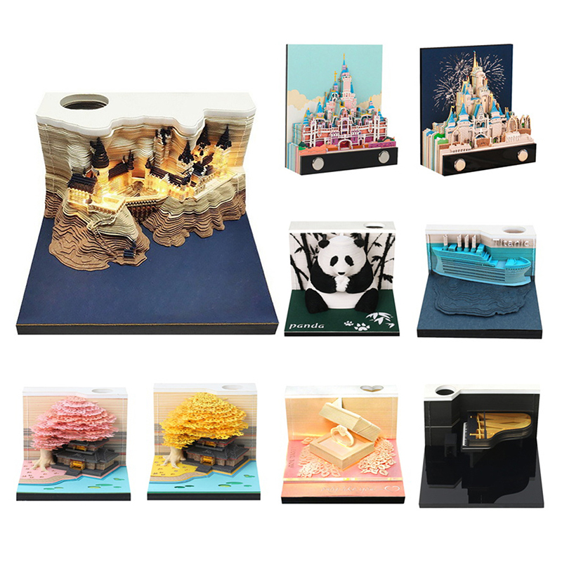 3D Art Memo Pad Creative Sticky Note DIY Notes Notepad Multi Functional ...