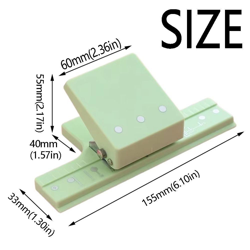 with Ruler 3 Holes Hole Punching Machine DIY Manual Loose Leaf Punch ...