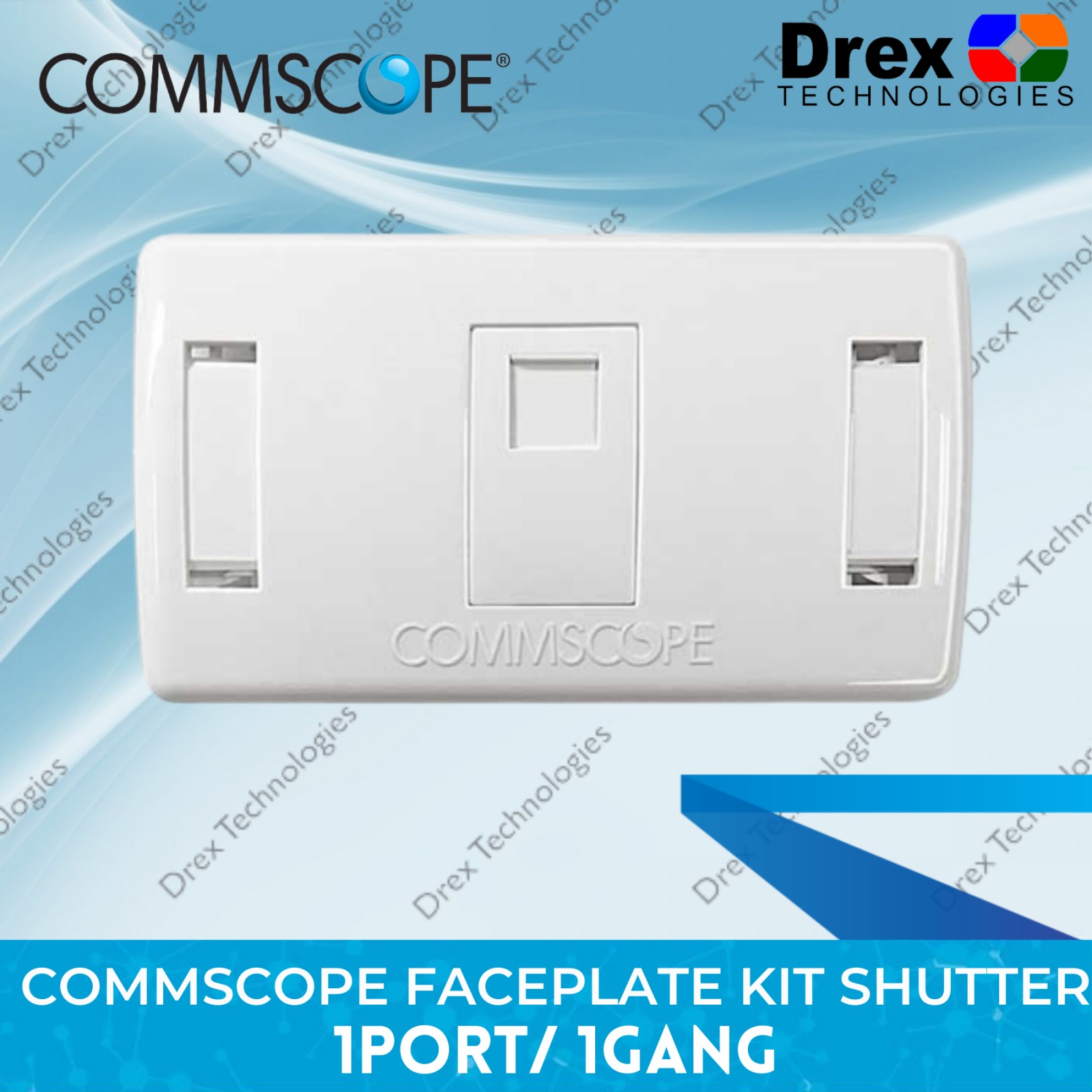 COMMSCOPE FACEPLATE KIT SHUTTER 1GANG/ SINGLE PORT SHUTTERED TYPE ...