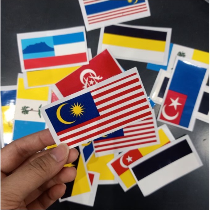 STICKER BENDERA MALAYSIA NEGERI JOHOR SELANGOR KL MELAKA SABAH SARAWAK ...