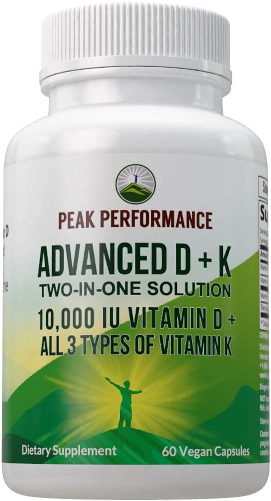 Advanced Vitamin D 10000 IU with All 3 Types of Vitamin K 60 Vegan ...