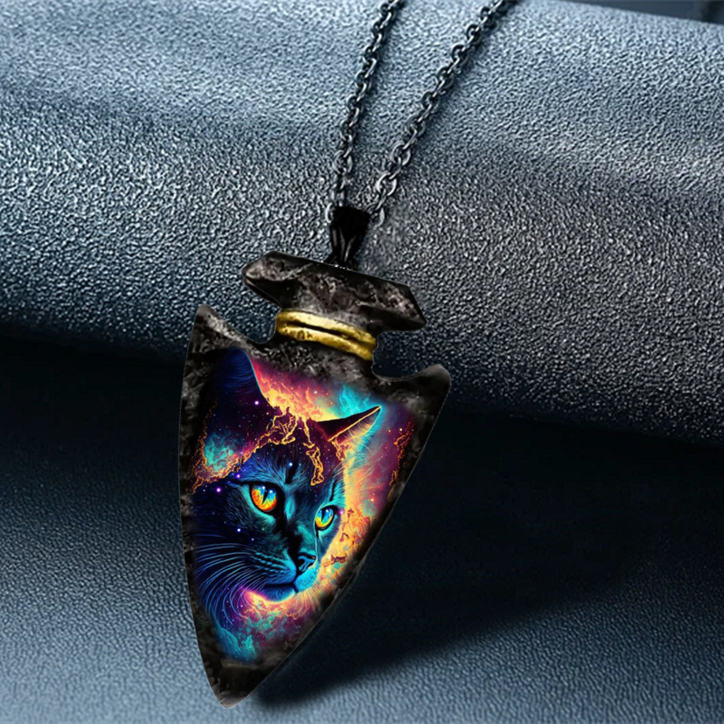temu creative new painted fantasy ghost civet cat black cat pendant ...