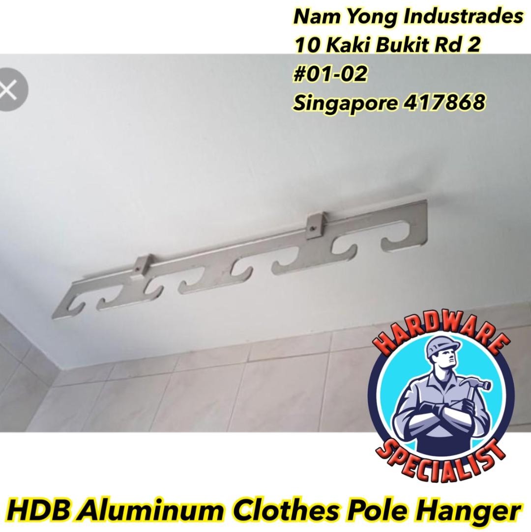 HDB Heavy Duty Aluminum Pole Hanger / Clothes Pole Hanger / Comes In a ...