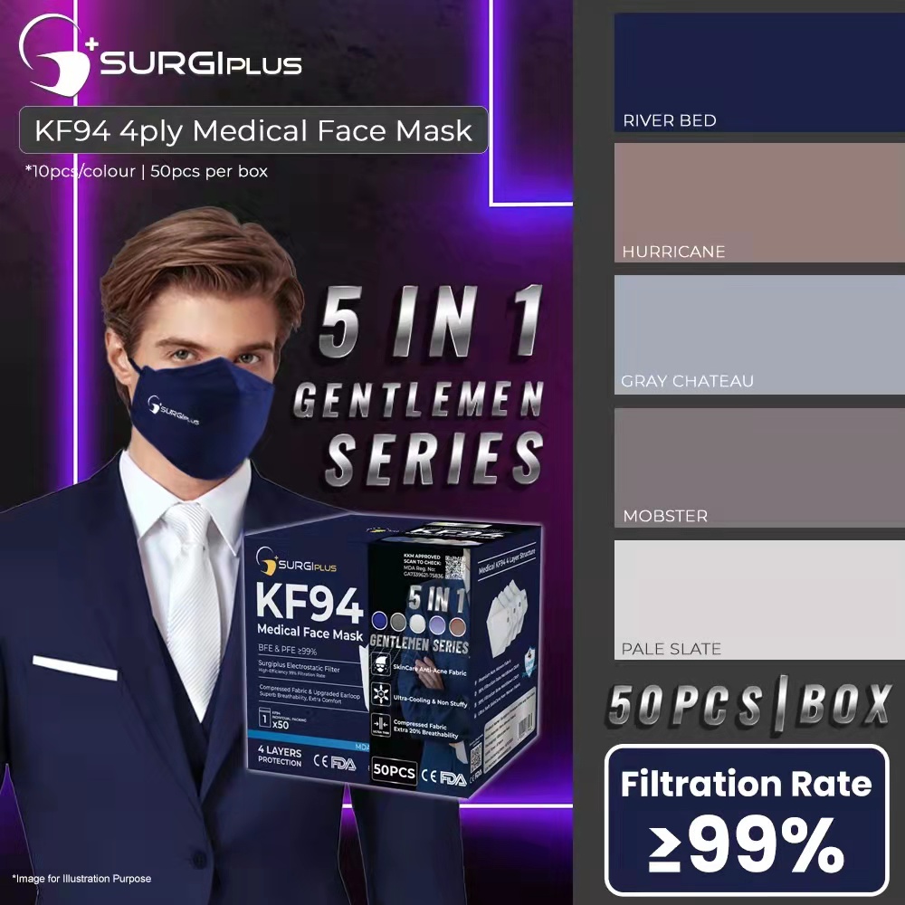 Surgiplus Macaron Series KF94 Adults Face Mask 4Ply Medical Grade ...