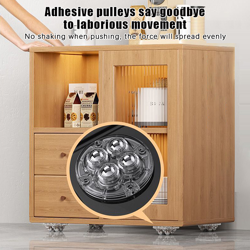 4Pcs Self Adhesive Type Mute Ball Universal Wheel Furniture Hidden ...