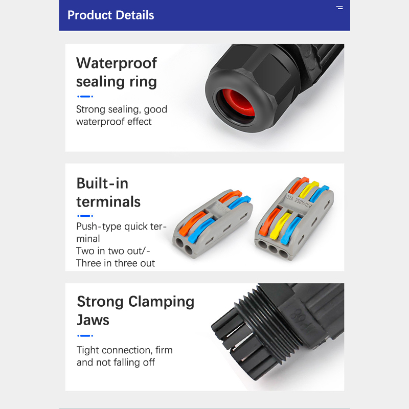 IP68 Cable Waterproof Joint Wire Quick Connection Waterproof Connector ...