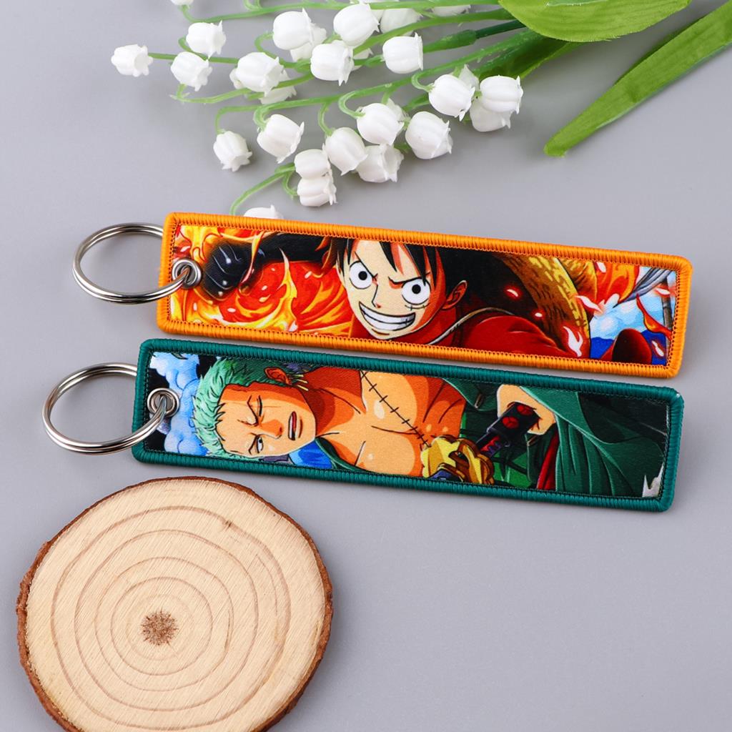Cool Man Embroidery Key Fobs Keychains for Women Anime Key Tags Keyring ...
