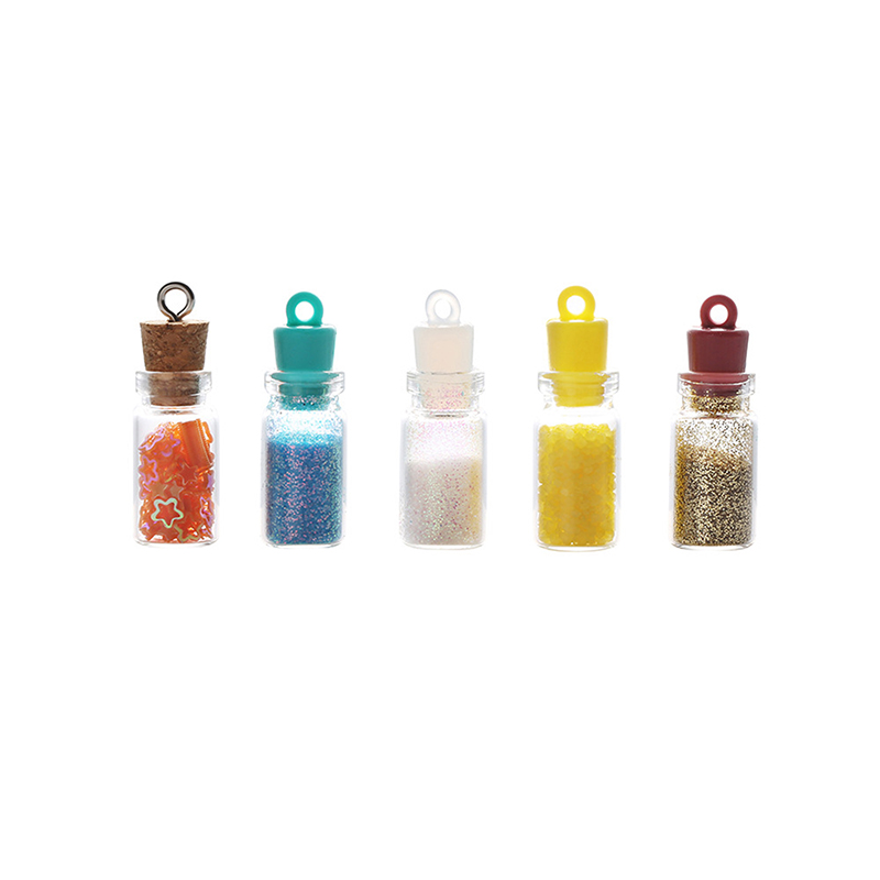 10pcs Clear Drift Bottle Glass Jars DIY Decoration Nail Art Containers Mini Message Vials ...