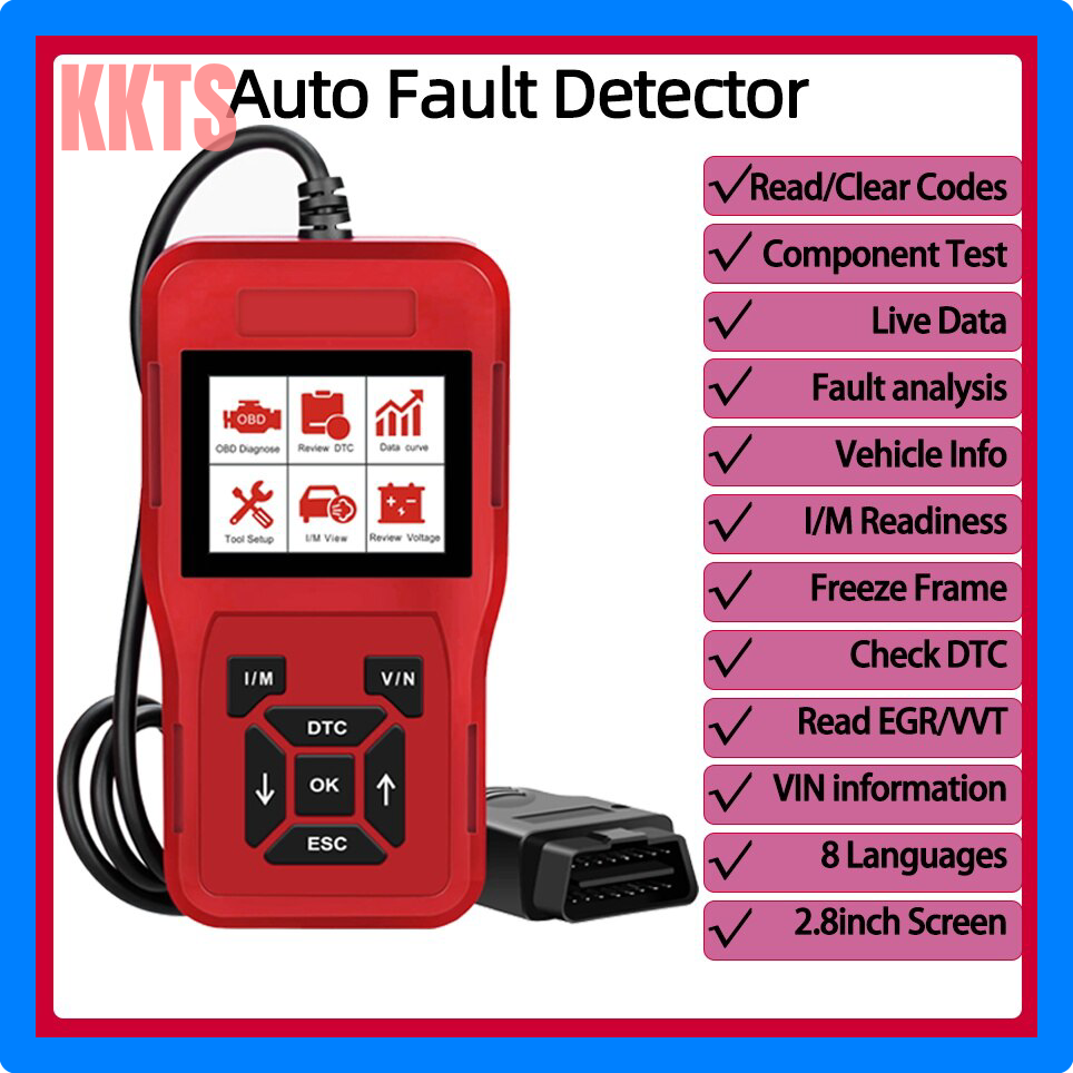 KKTS Car Fault Diagnosis Scanner OBD Diagnostic Tool Car 8 Languages ...
