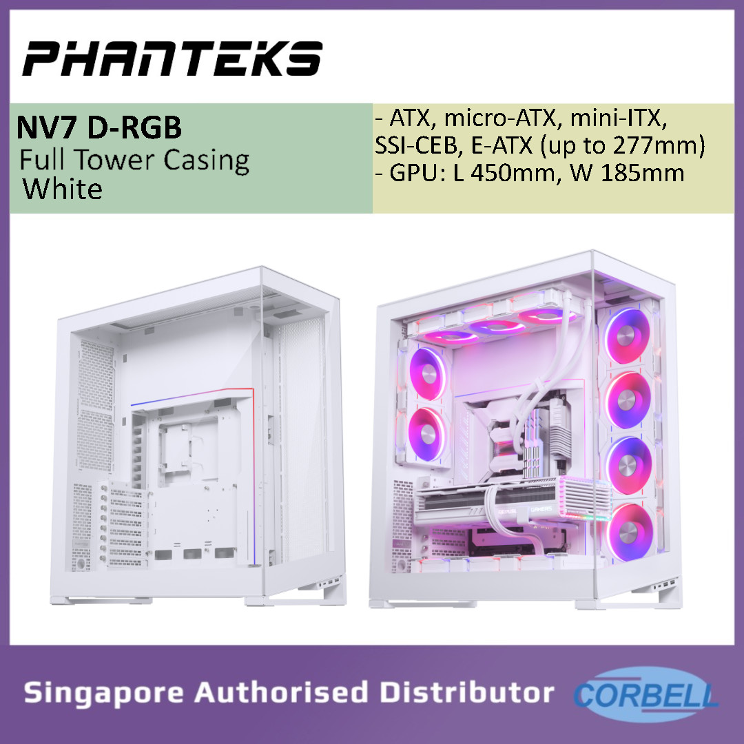 Phanteks NV Series NV7 Full Tower Casing Tempered glass windows DRGB ...