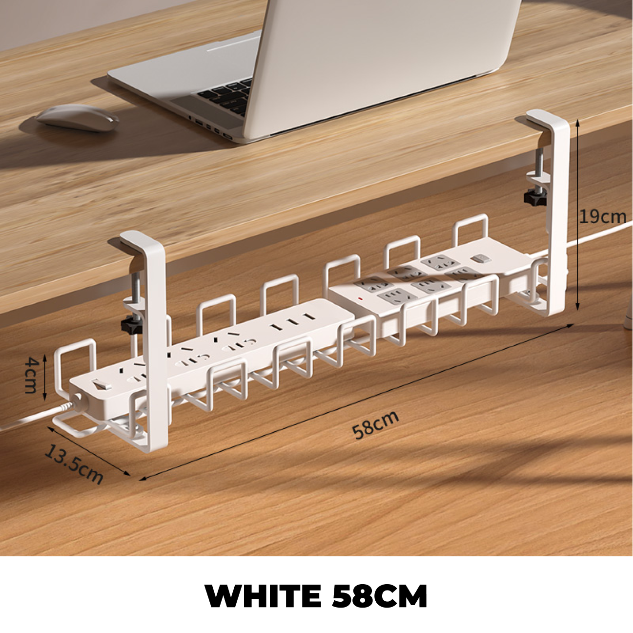 AEGIS Under Desk 40cm 58cm Cable Management Tray, Clamp Mount Cable ...