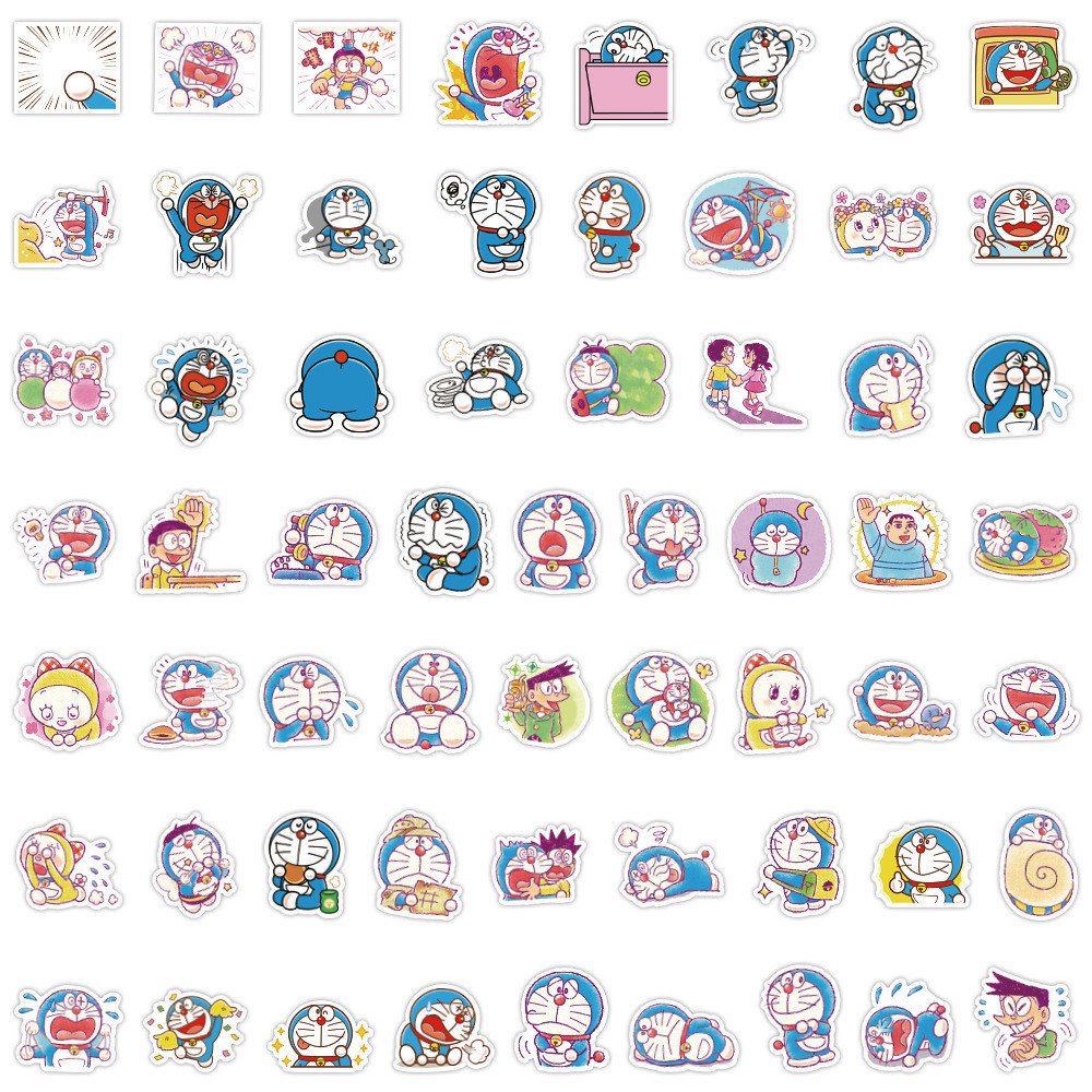120/60PCS Anime Cute Doraemon Graffiti Stickers for Helmet Bicycle Hand ...