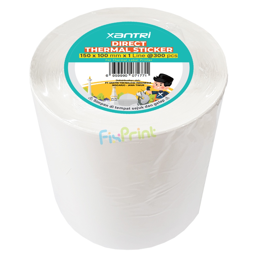 Kertas Resi Label Thermall Barcode 78 100 150 Xantri Varian Kertas ...