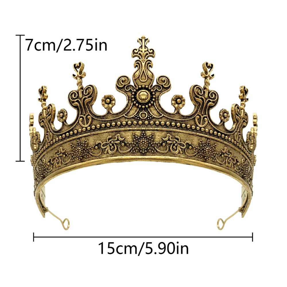 Retro Stage Performance Vintage Male Crown Cosplay Exaggerated Medieval ...