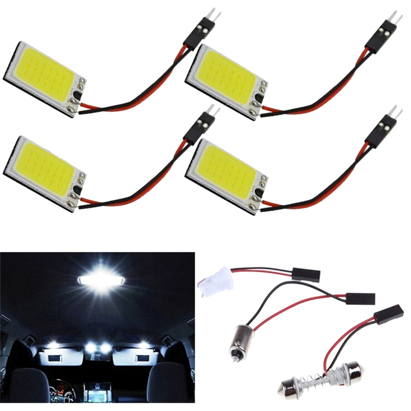 1pc 18-LED COB Car Interior Dome Plate Lights White Bulb BA9S T10 ...