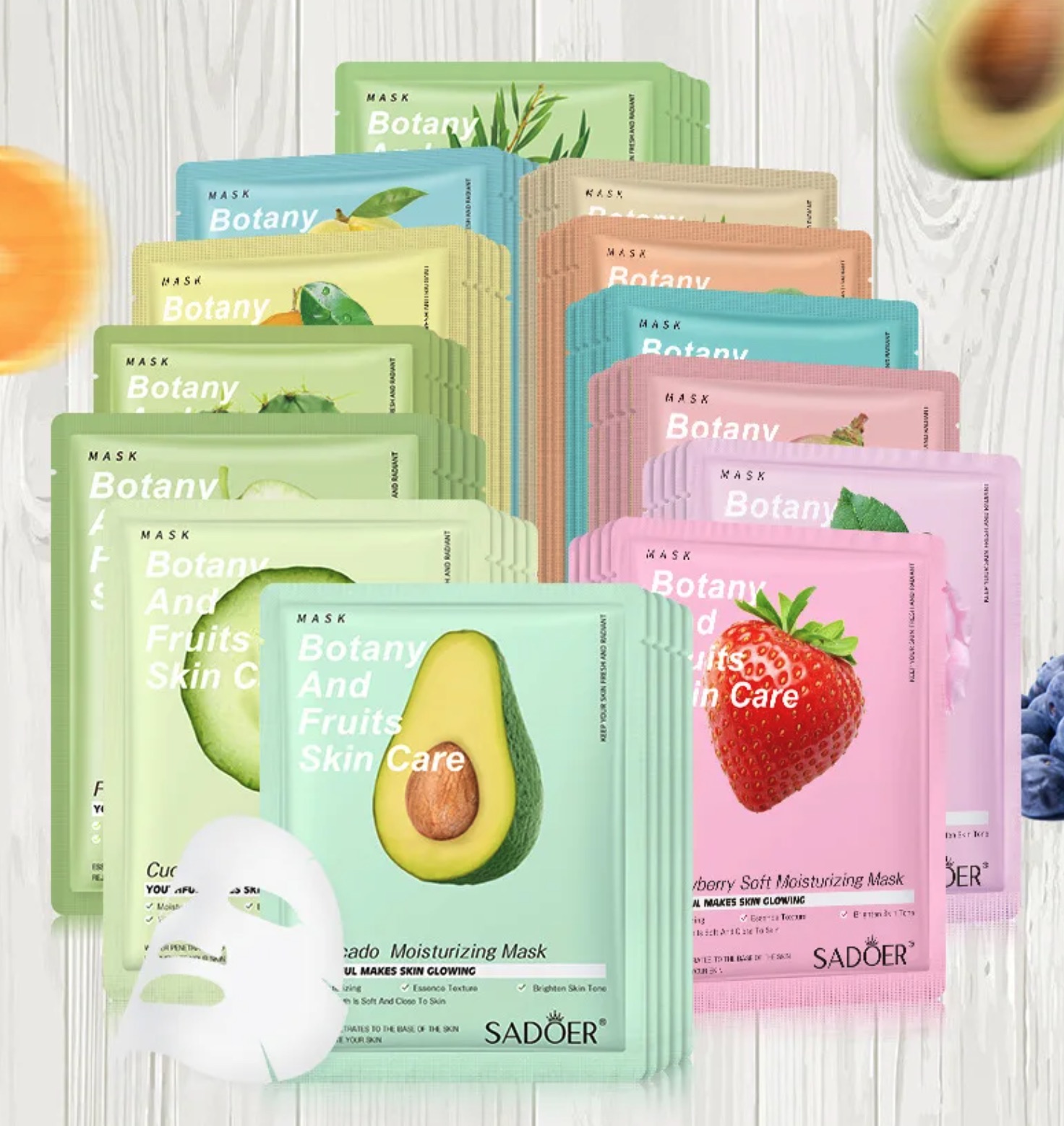 Sadoer Fruit Plant Mask Series Natural Moisturizing Hydrating Brightening Facial Mask | Lazada